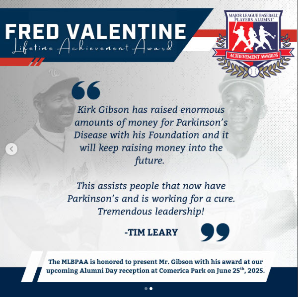 Kirk Gibson to Receive Fred Valentine Lifetime Achievement Award ...