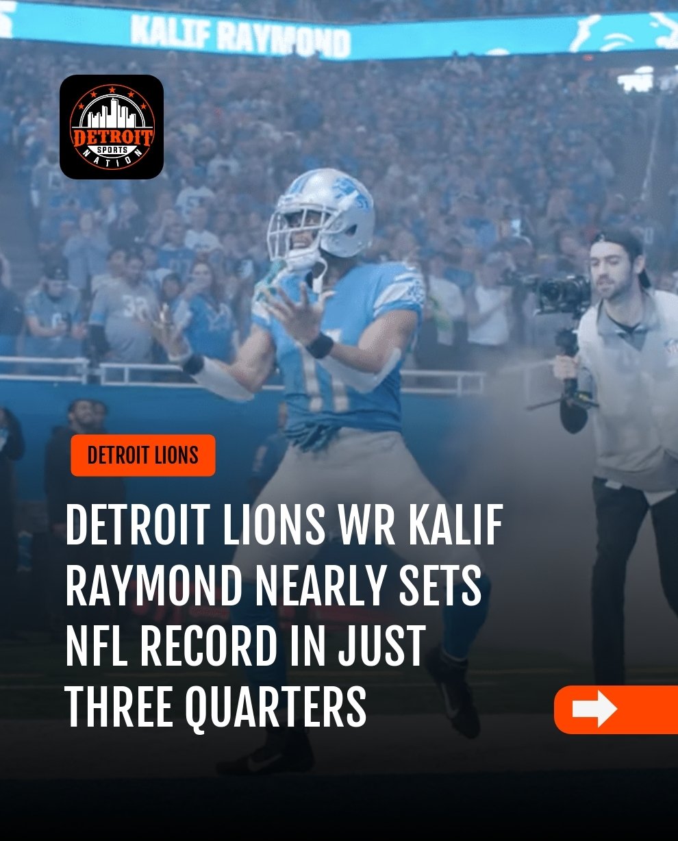 Detroit Lions WR Kalif Raymond Nearly Sets NFL Record In Just Three ...