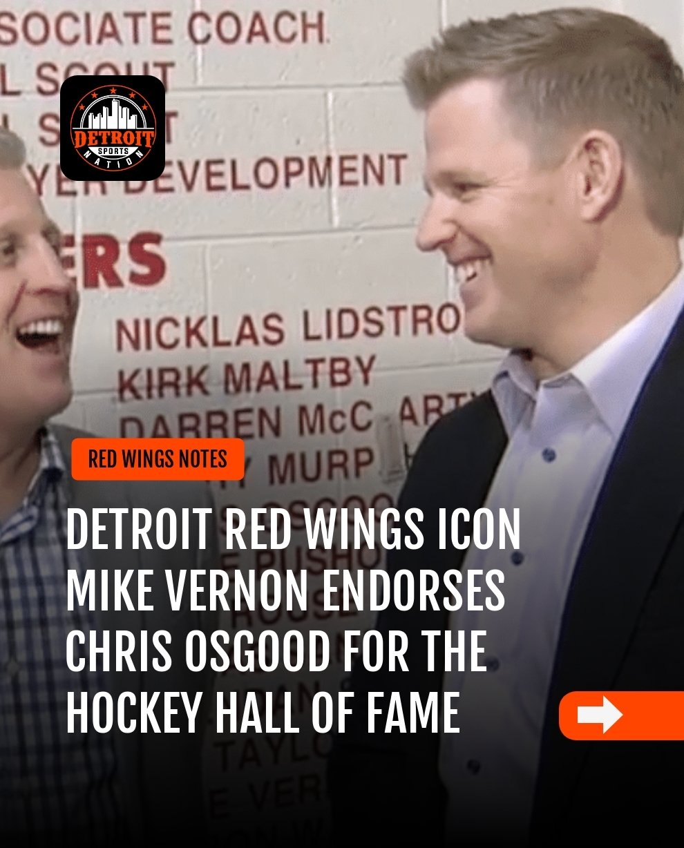 Detroit Red Wings icon Mike Vernon endorses Chris Osgood for the Hockey ...