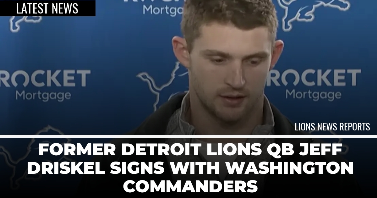 Former Detroit Lions QB Jeff Driskel signs with Washington Commanders ...