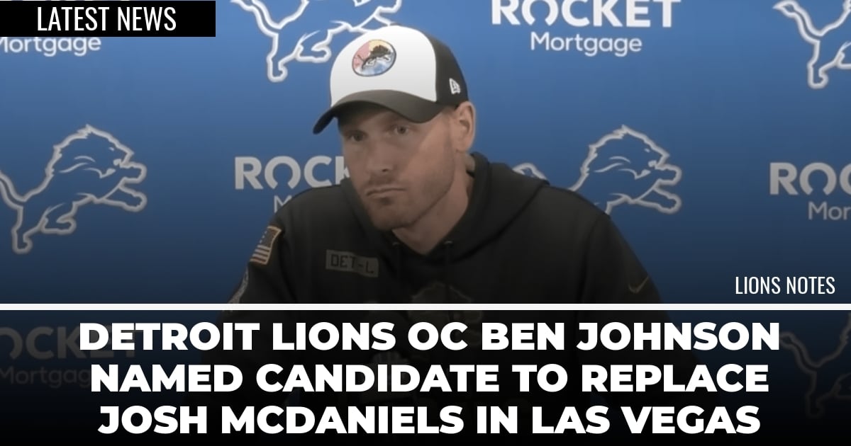 Detroit Lions OC Ben Johnson named candidate to replace Josh McDaniels ...