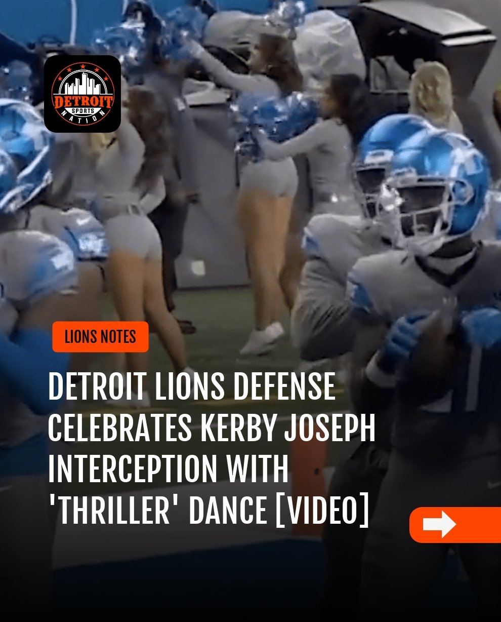 Detroit Lions defense celebrates Kerby Joseph interception with ...