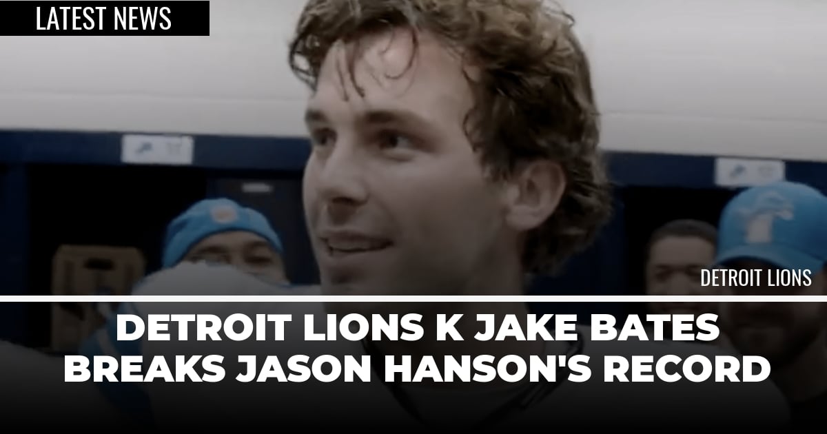 Detroit Lions K Jake Bates Breaks Jason Hanson's Record - Detroit ...