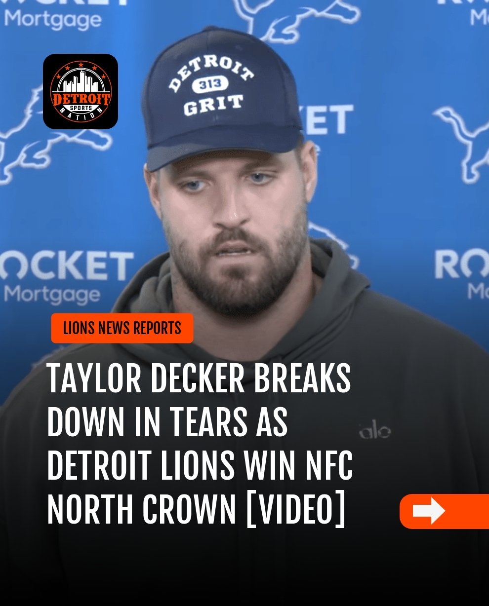 Taylor Decker breaks down in tears as Detroit Lions win NFC North crown ...
