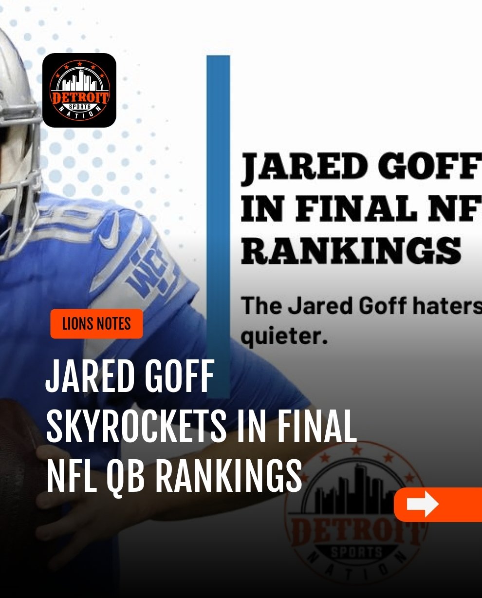 Jared Goff skyrockets in final NFL QB rankings - Detroit Sports Nation