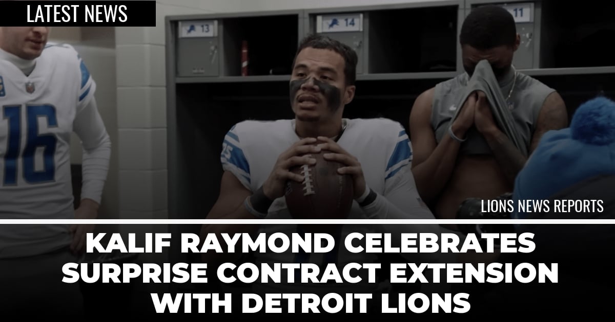 Kalif Raymond Celebrates Surprise Contract Extension with Detroit Lions ...