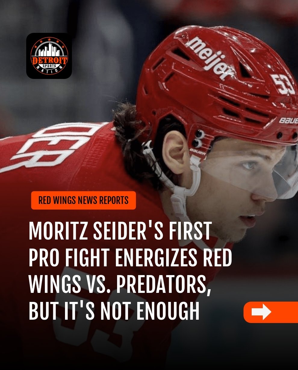 Moritz Seider's First Pro Fight Energizes Red Wings vs. Predators, But ...