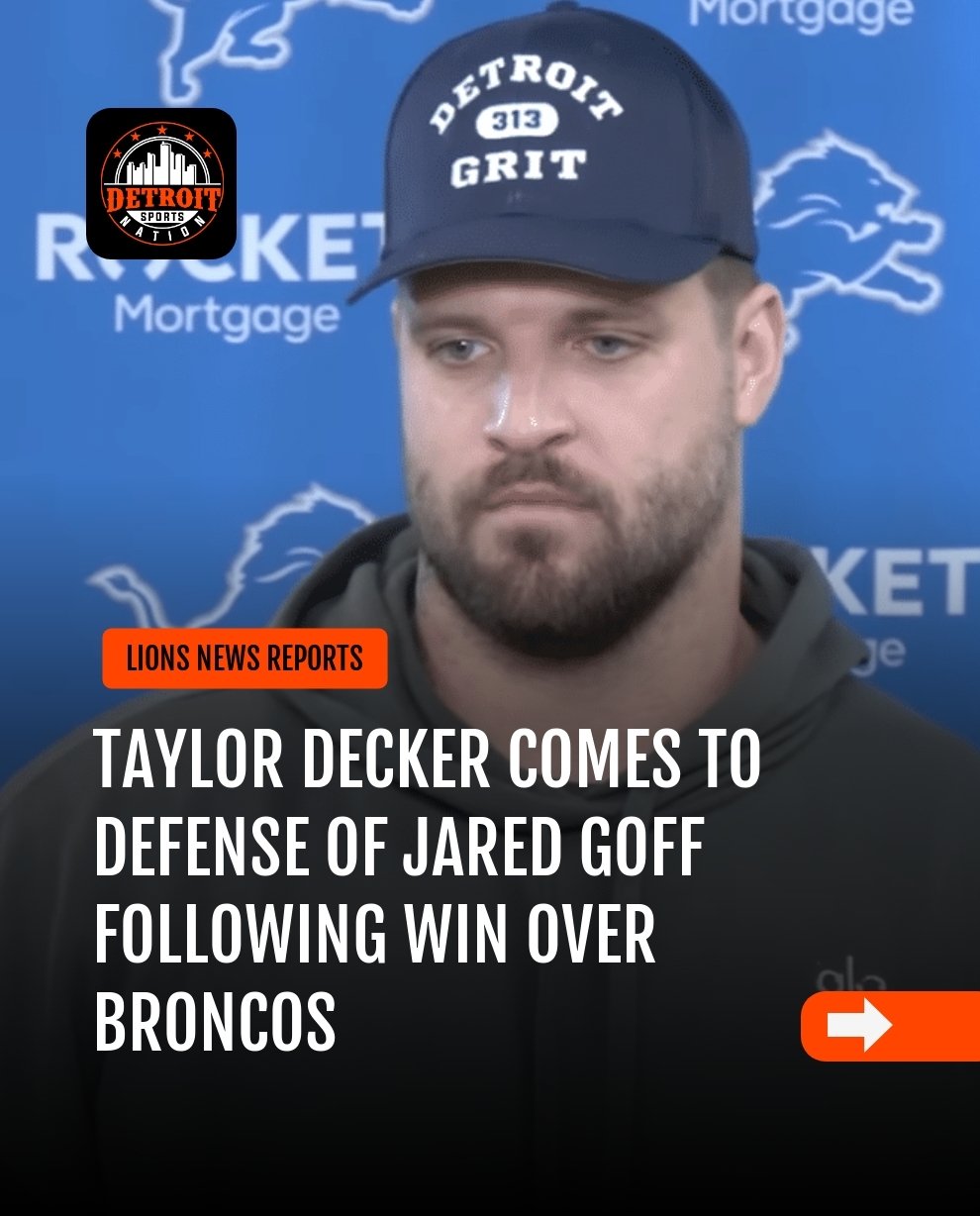 Taylor Decker comes to defense of Jared Goff following win over Broncos ...