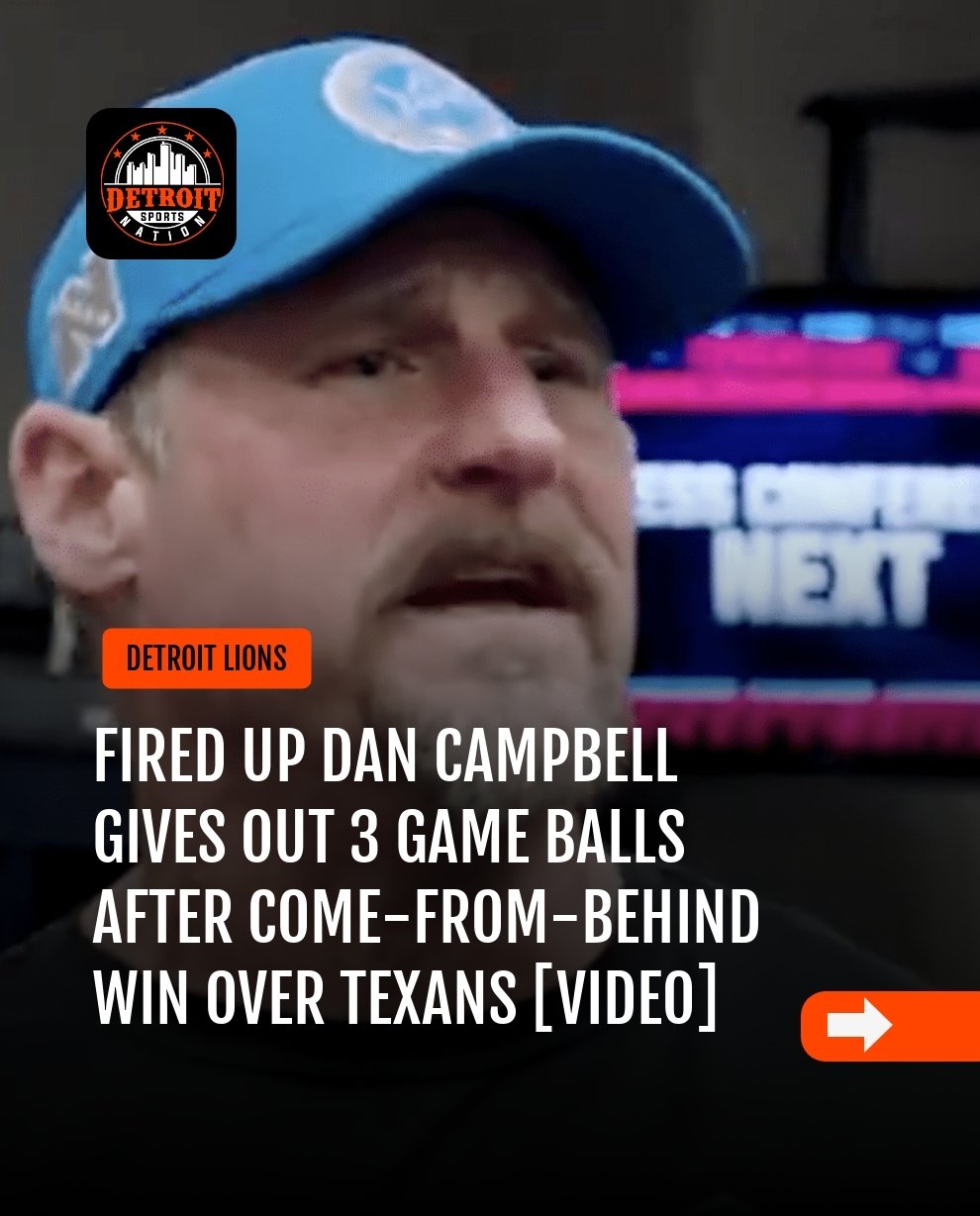 Fired Up Dan Campbell Gives Out 3 Game Balls After Come-From-Behind Win ...