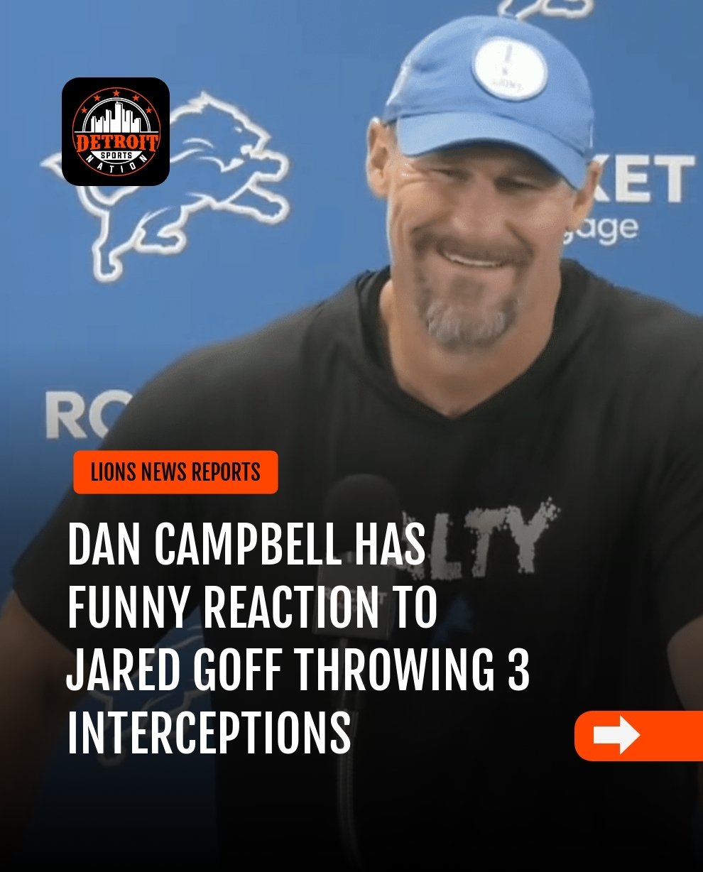 Dan Campbell has funny reaction to Jared Goff throwing 3 interceptions ...