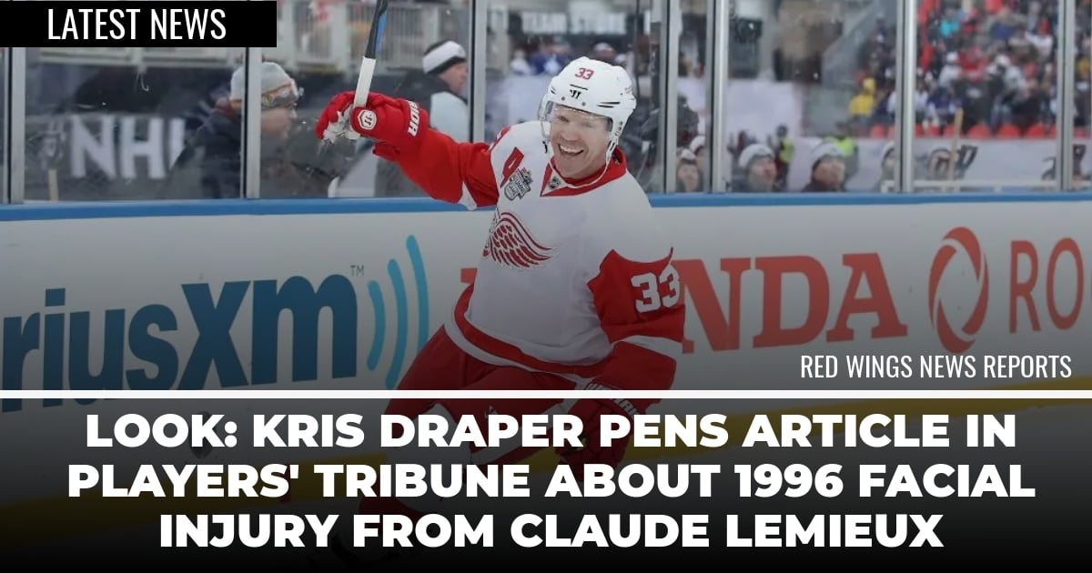 LOOK: Kris Draper pens article in Players' Tribune about 1996 facial ...