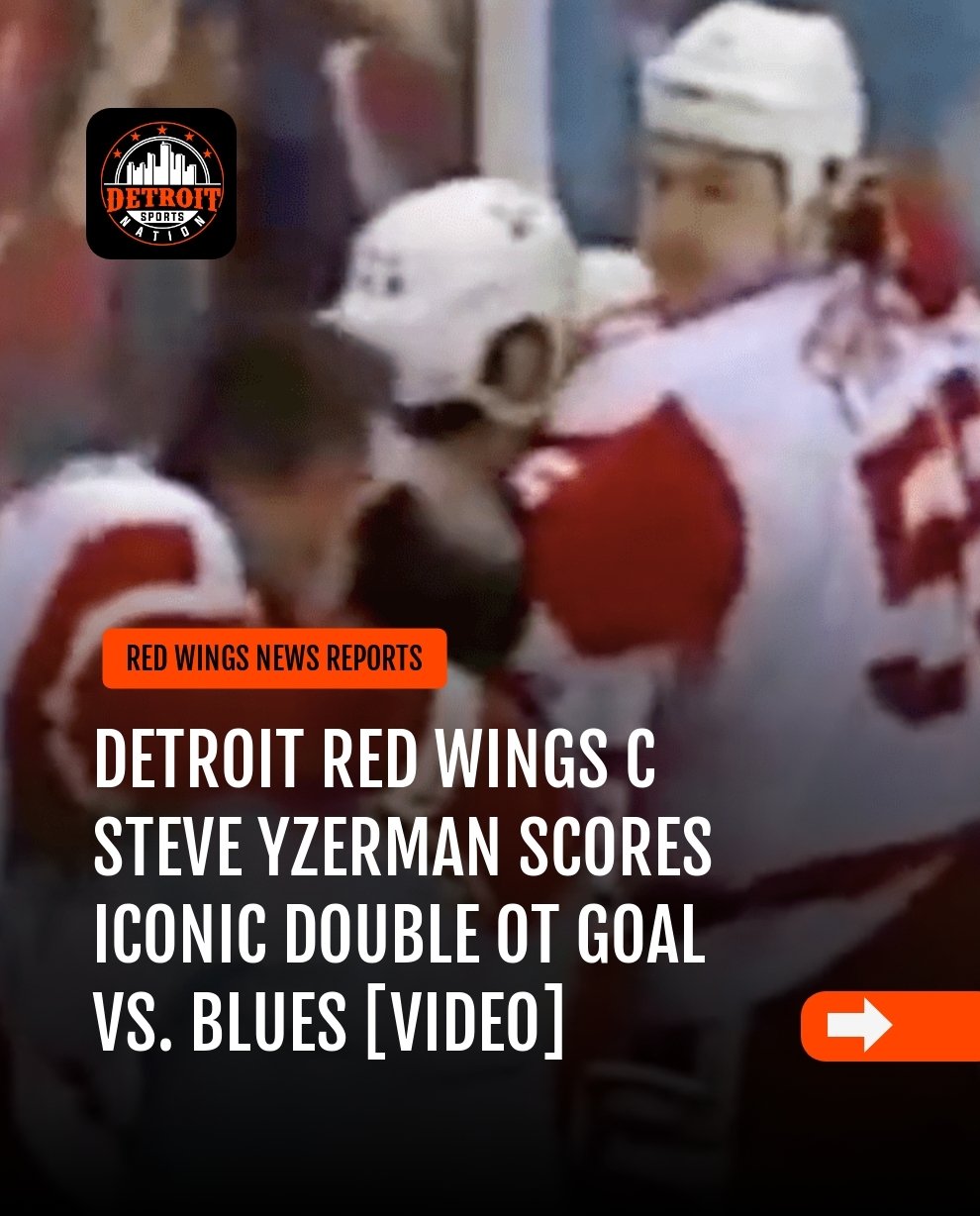 Detroit Red Wings C Steve Yzerman scores iconic double OT goal vs ...